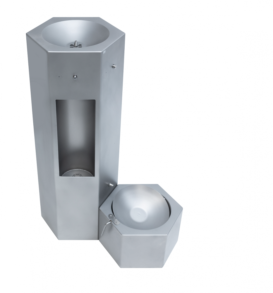 Šestiuhelníkové nerezové pítko 3v1 | Pítka-fontány.cz